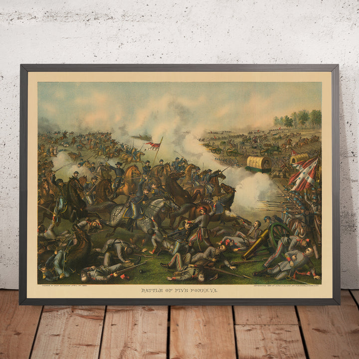 Battle of Five Forks, Virginia, 1865 by Kurz & Allison: General Sherid ...