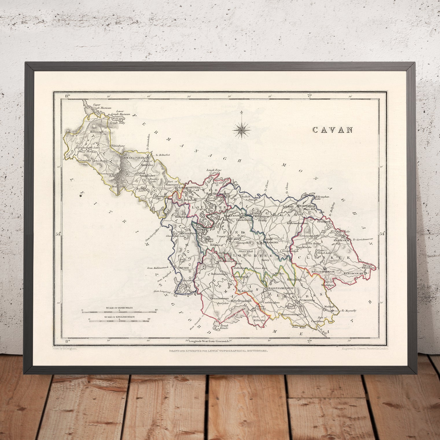 Old Map of County Cavan by Samuel Lewis, 1844: Belturbet, Cootehill, B ...