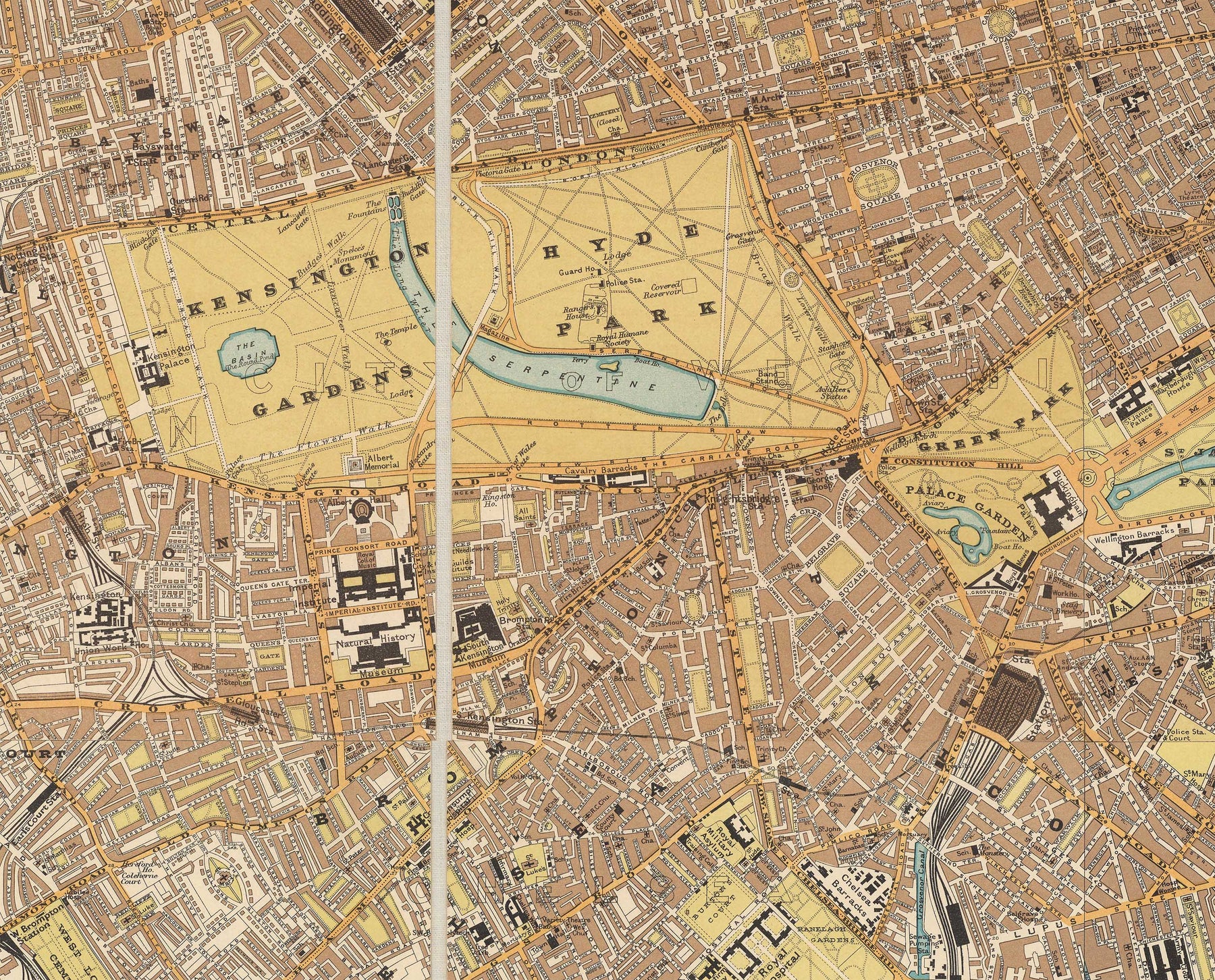 Large Wall Map of London by Stanford, 1905: Handcoloured Artifact of V ...