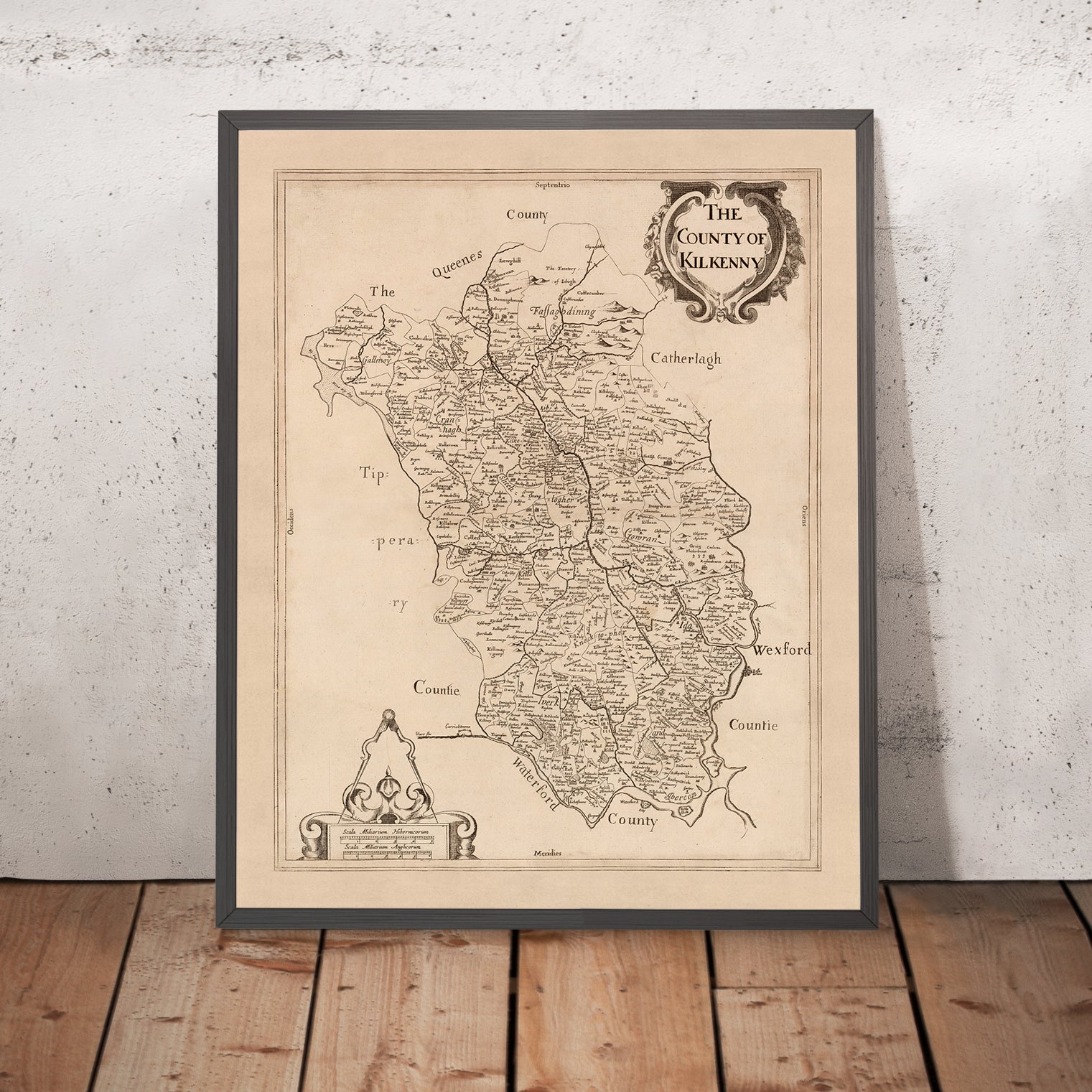 Old Map of County Kilkenny by Petty, 1685: Kilkenny, Callan, Thomastow ...
