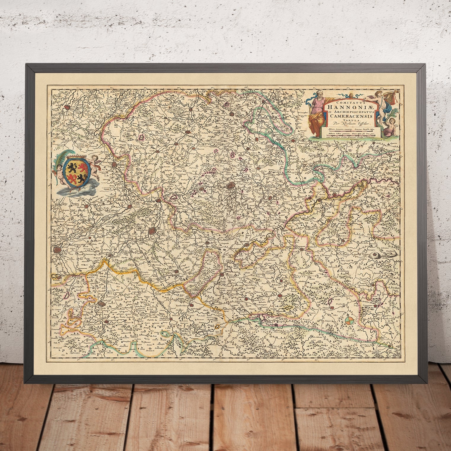 Old Map of County of Hainaut & Archbishopric of Cambrai by Visscher, 1 ...