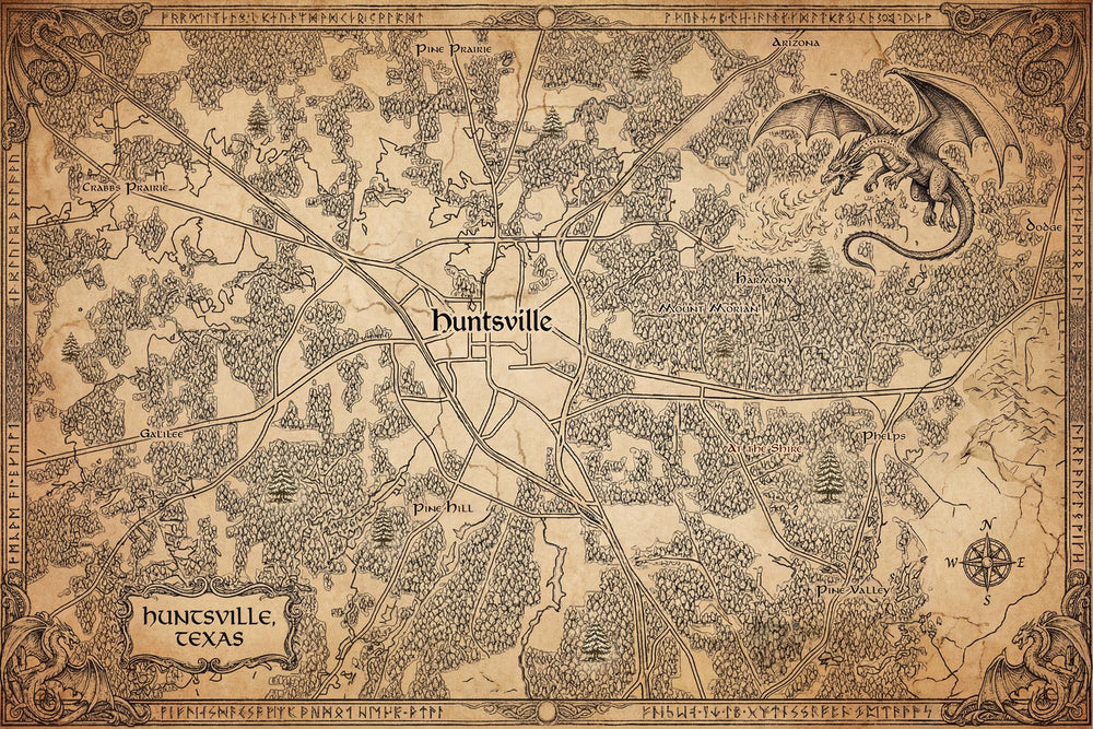 Personalised Fantasy Town Map: Hand Made LOTR Style, Any Place or Home ...