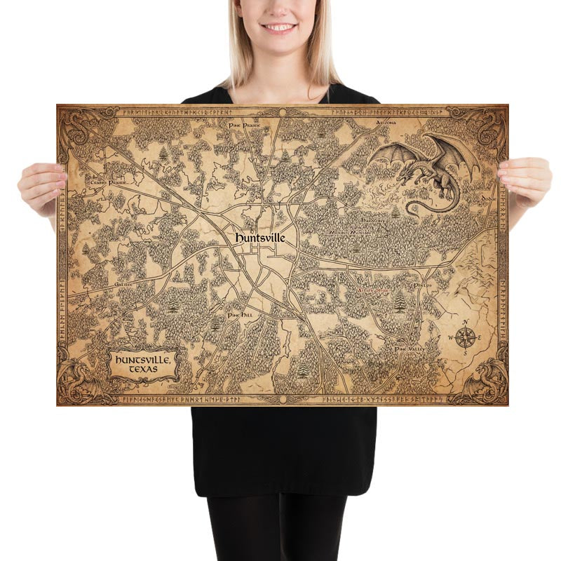 Personalised Fantasy Town Map: Hand Made LOTR Style, Any Place or Home ...