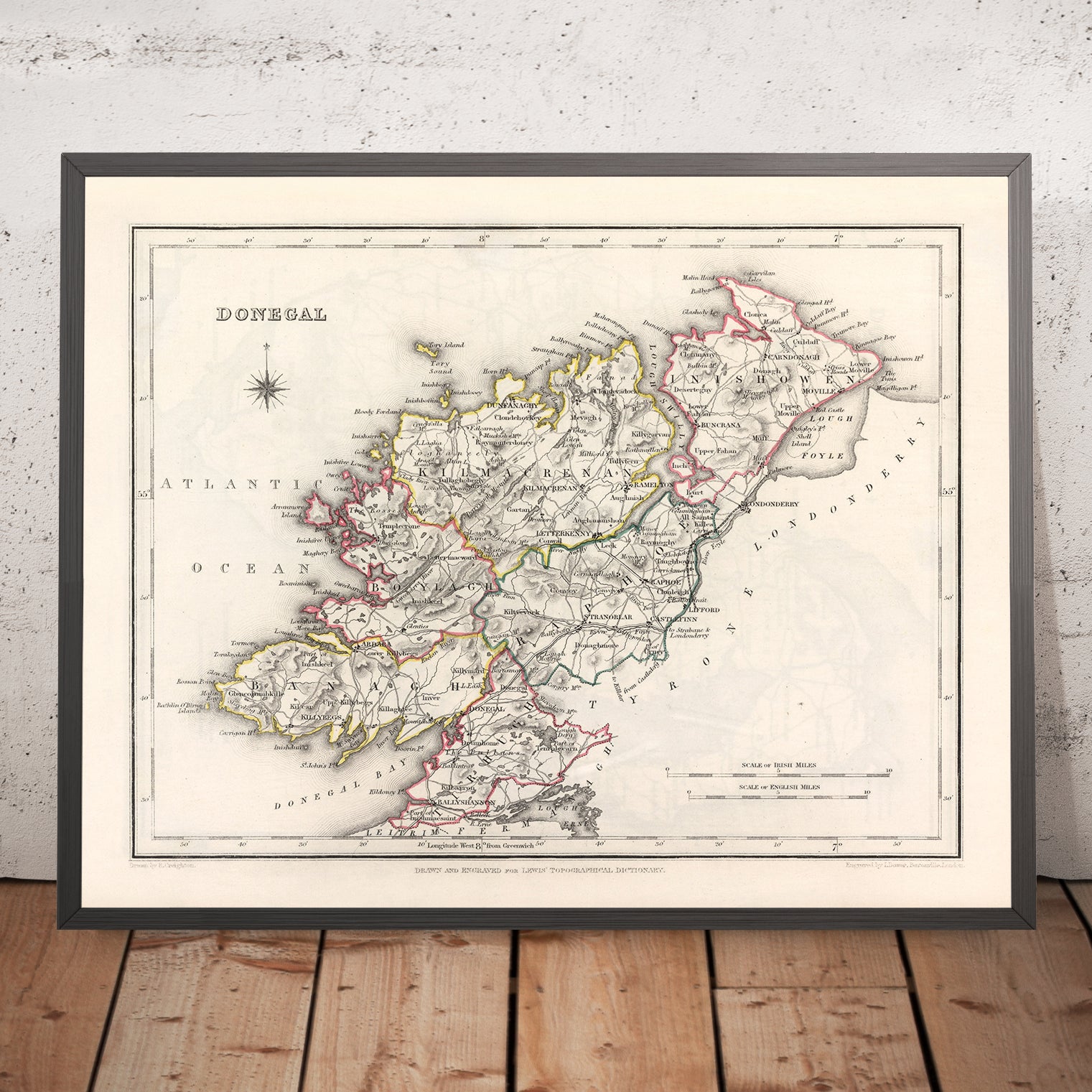 Old Map of County Donegal by Samuel Lewis, 1844: Ballyshannon ...