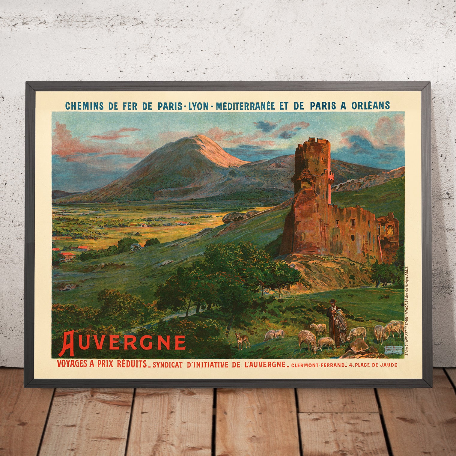 Auvergne Travel Poster: Chemins de Fer by Établissements Minot, 1904 ...