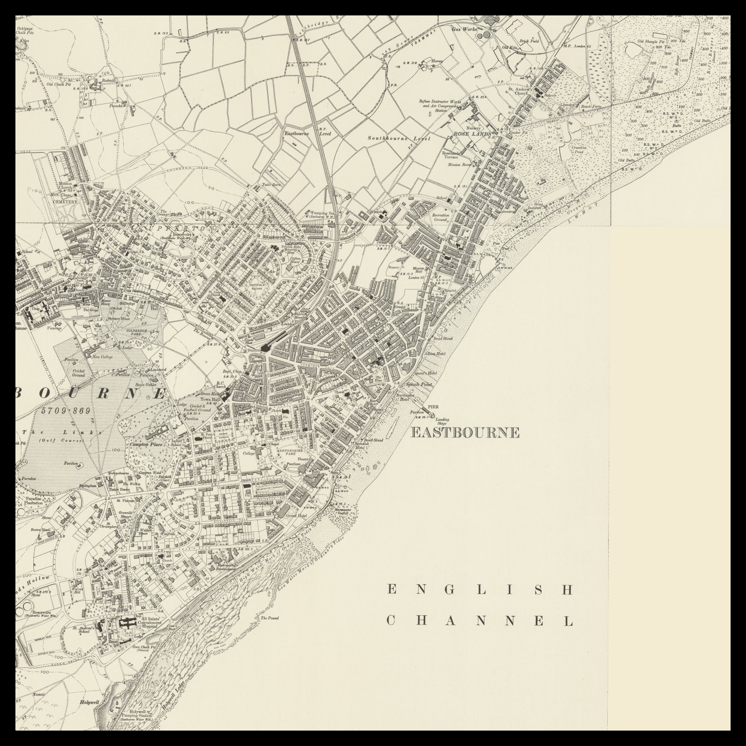 Personalised Old Map of Eastbourne – The Unique Maps Co.