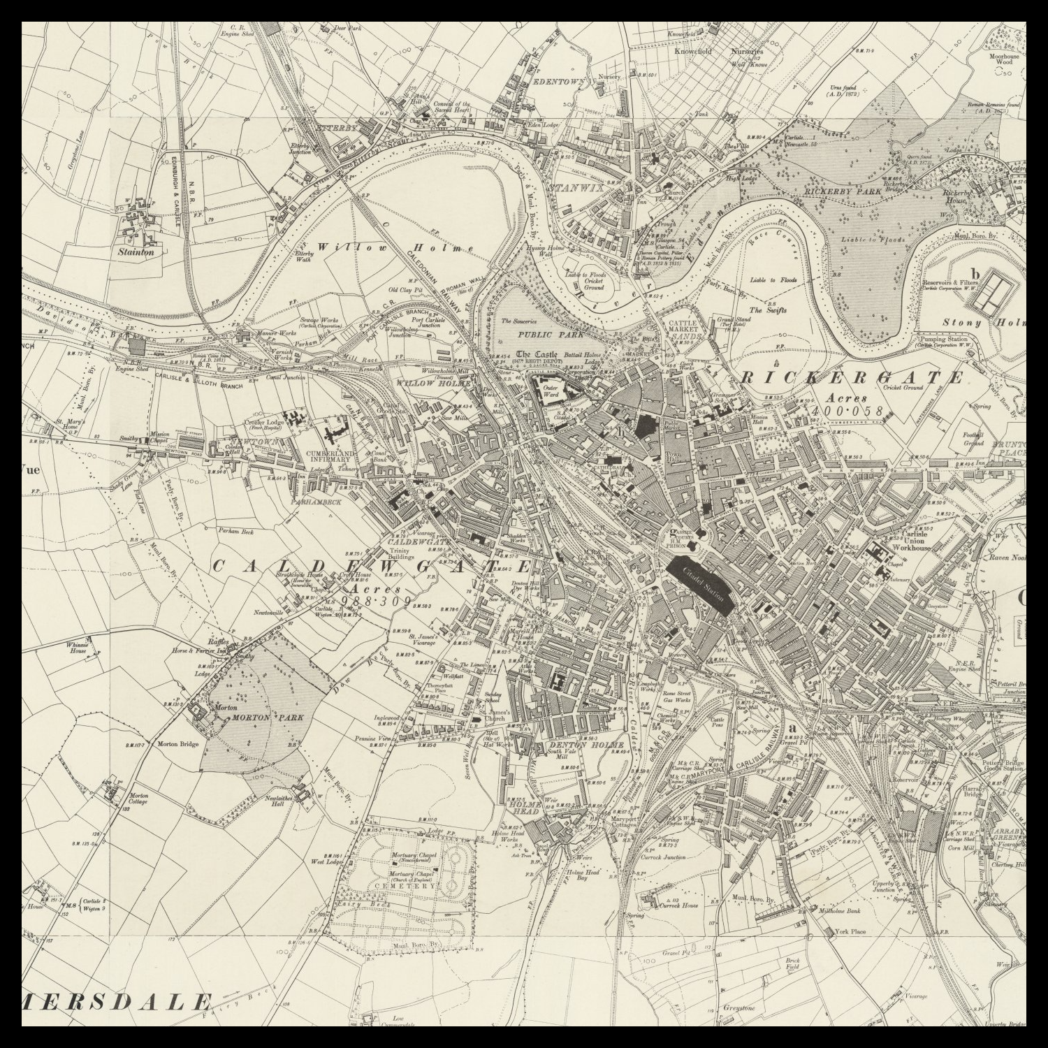 Personalised Old Map of Carlisle – The Unique Maps Co.