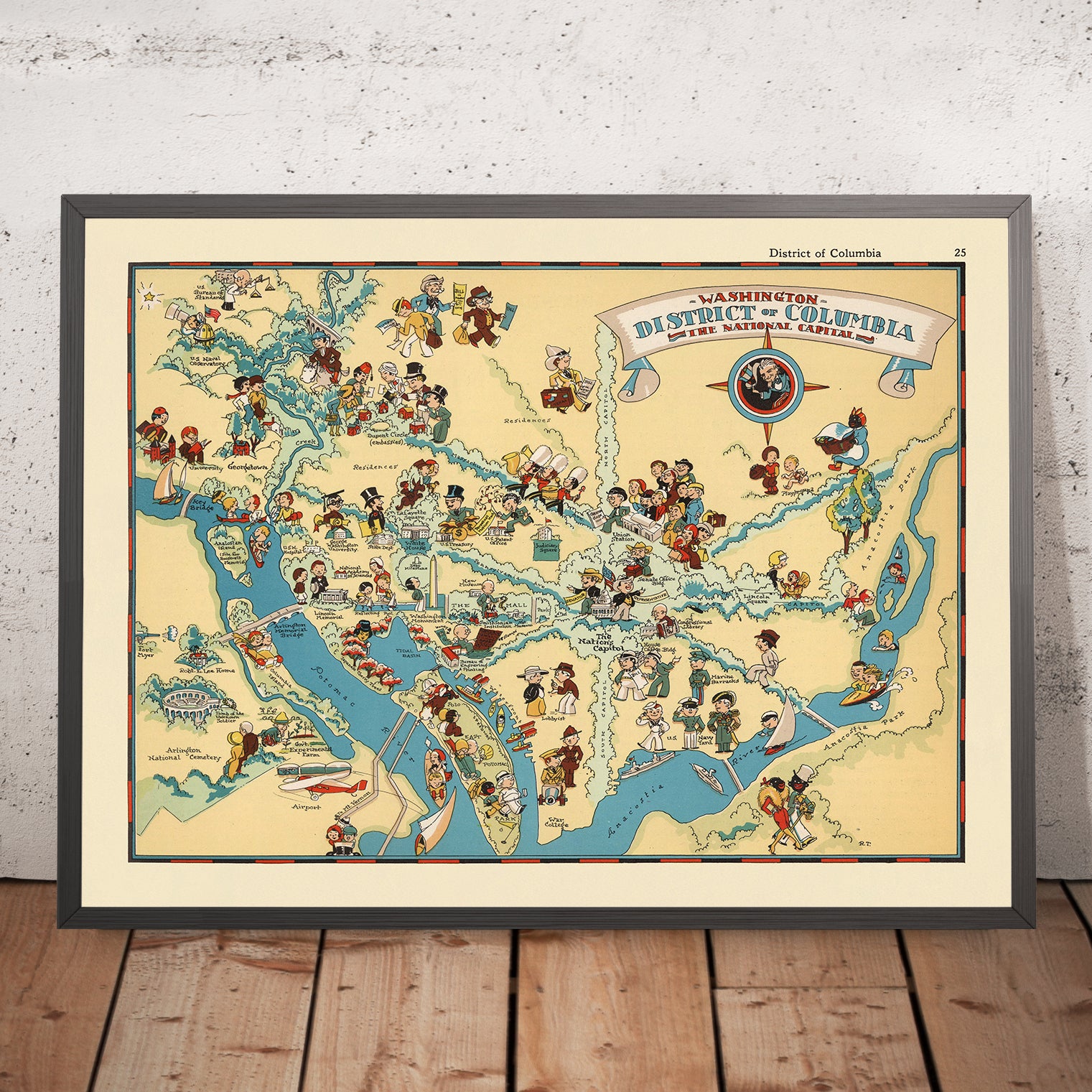 Pictorial Map of Washington D.C. by Ruth Taylor White, 1935: Capitol ...