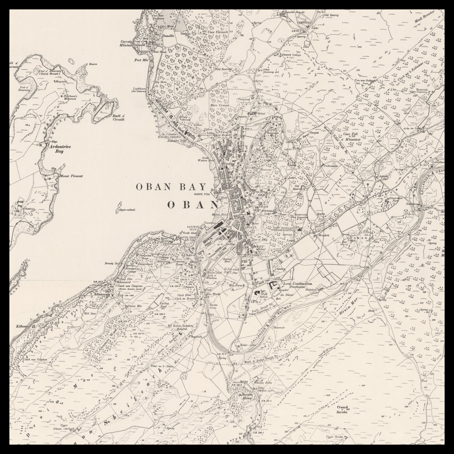 Personalised Old Map of Oban – The Unique Maps Co.