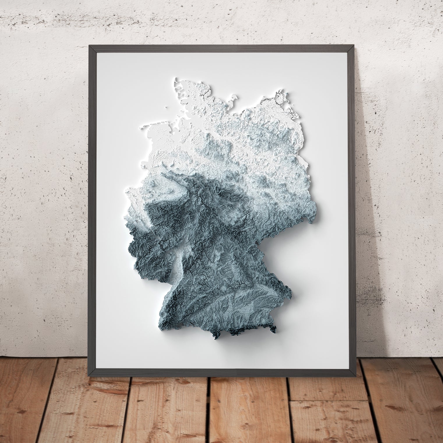 Germany Topographic 3D Relief Map – The Unique Maps Co.