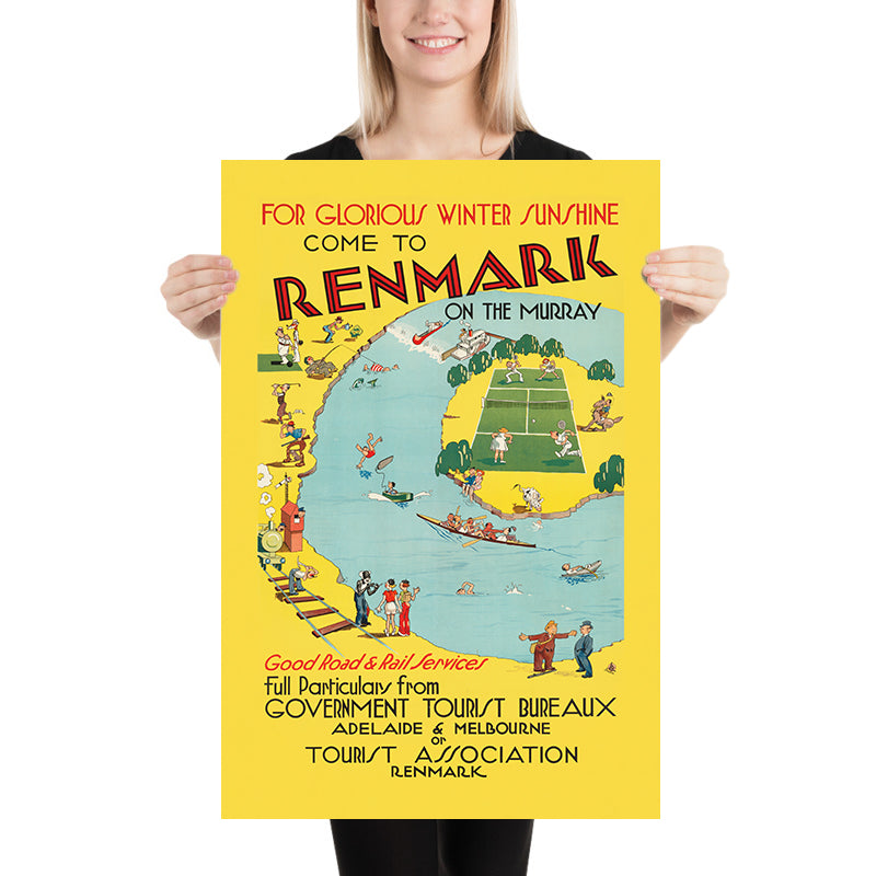 Renmark Travel Poster: For Glorious Winter Sunshine – The Unique Maps Co.