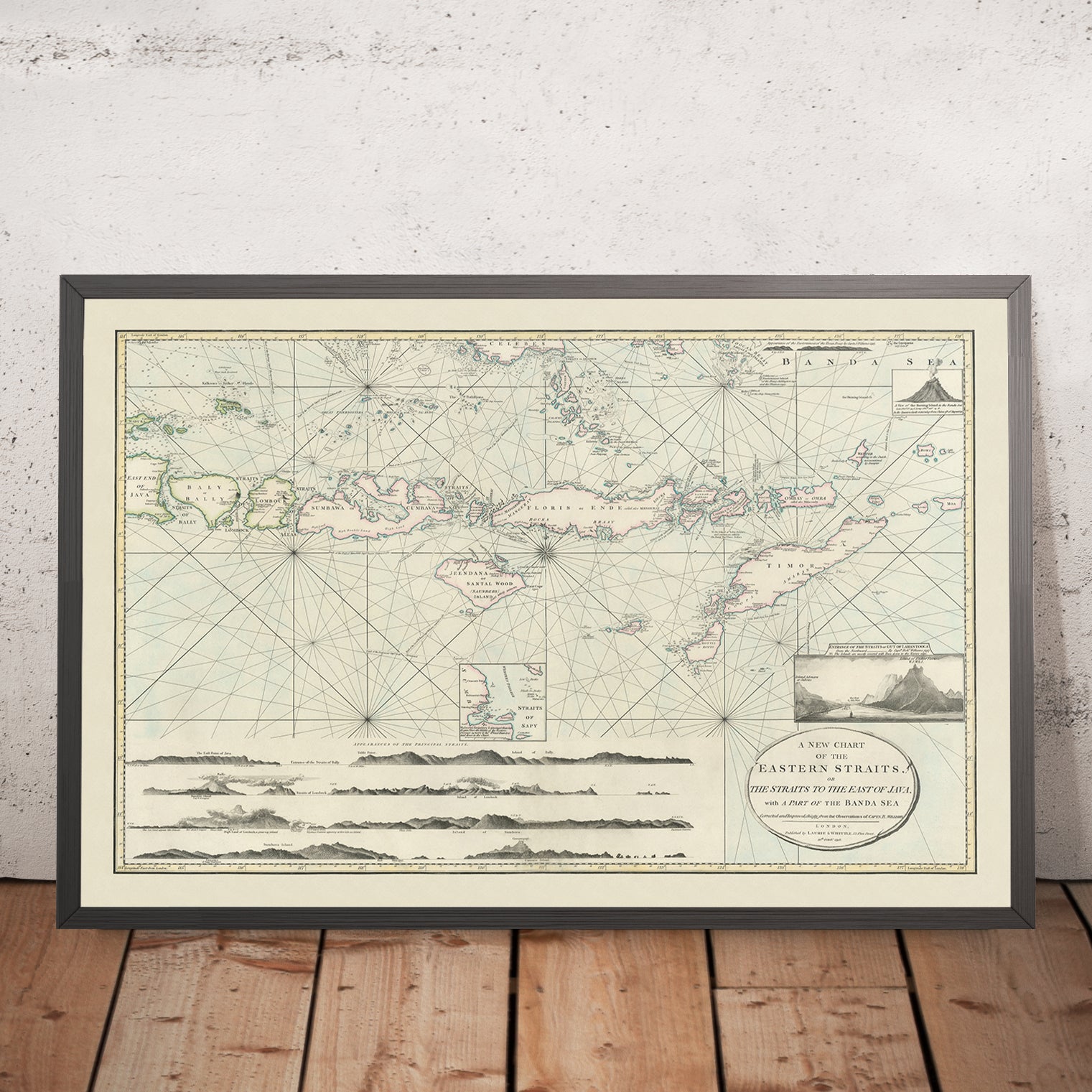 Old Nautical Chart of Bali, Lombok, Flores, Sumba and Timor by Laurie ...