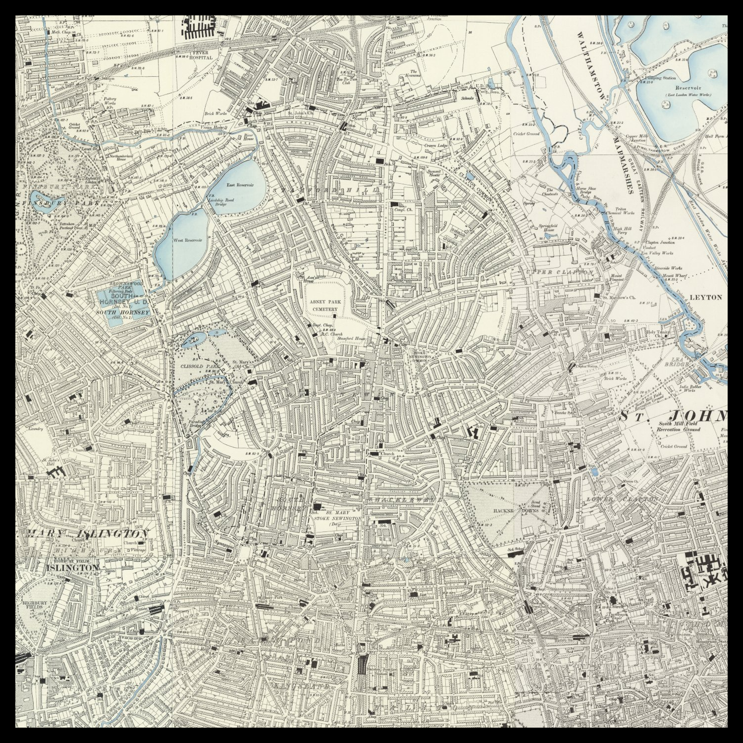 Personalised Old Map of Stoke Newington – The Unique Maps Co.