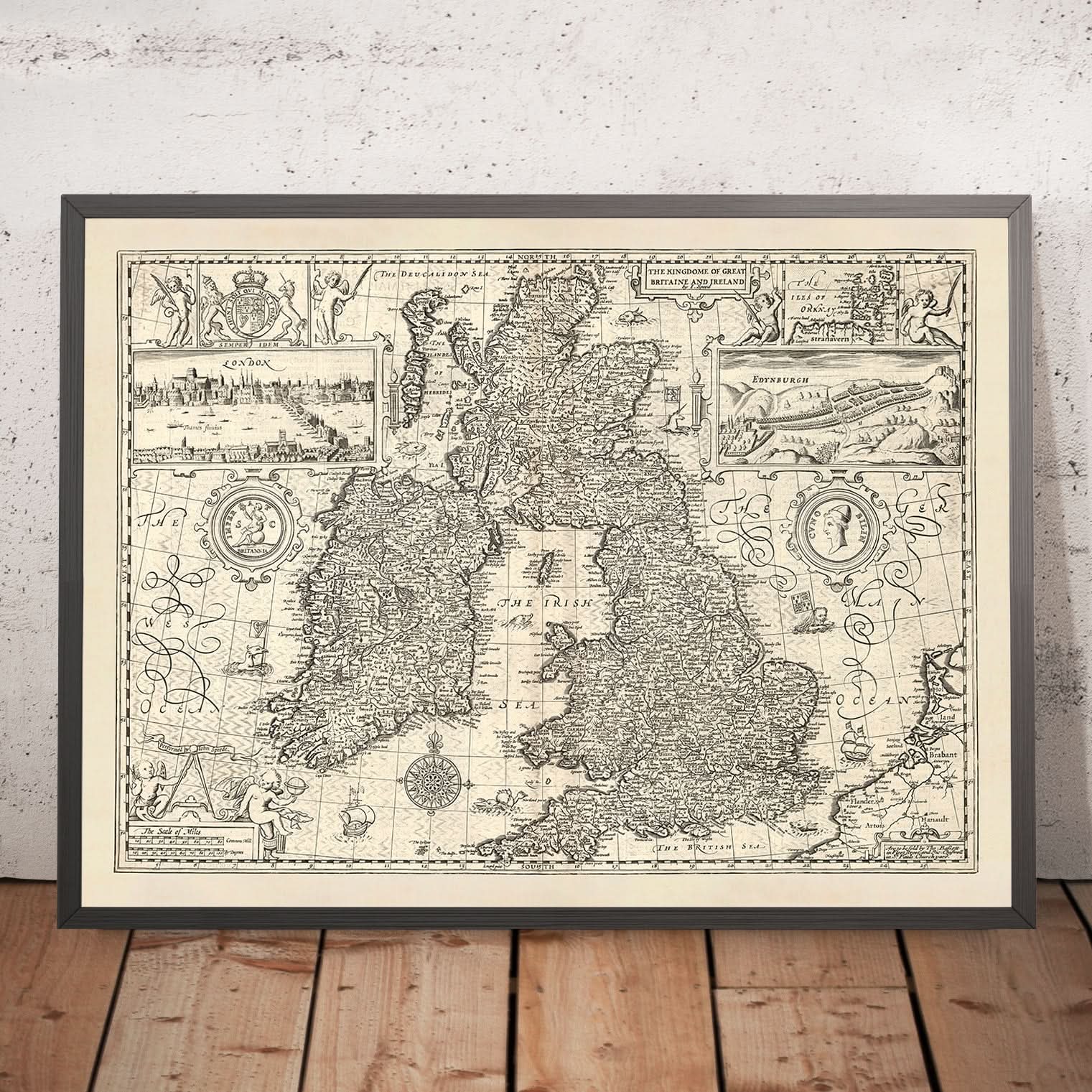 Old Map of Great Britain and Ireland by Speed, 1676: London, Edinburgh ...