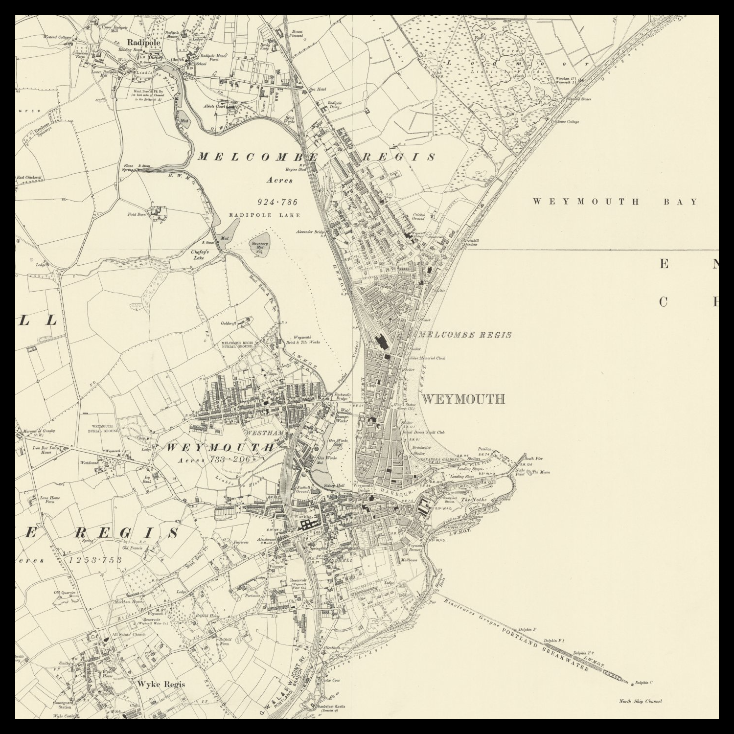 Personalised Old Map of Weymouth – The Unique Maps Co.