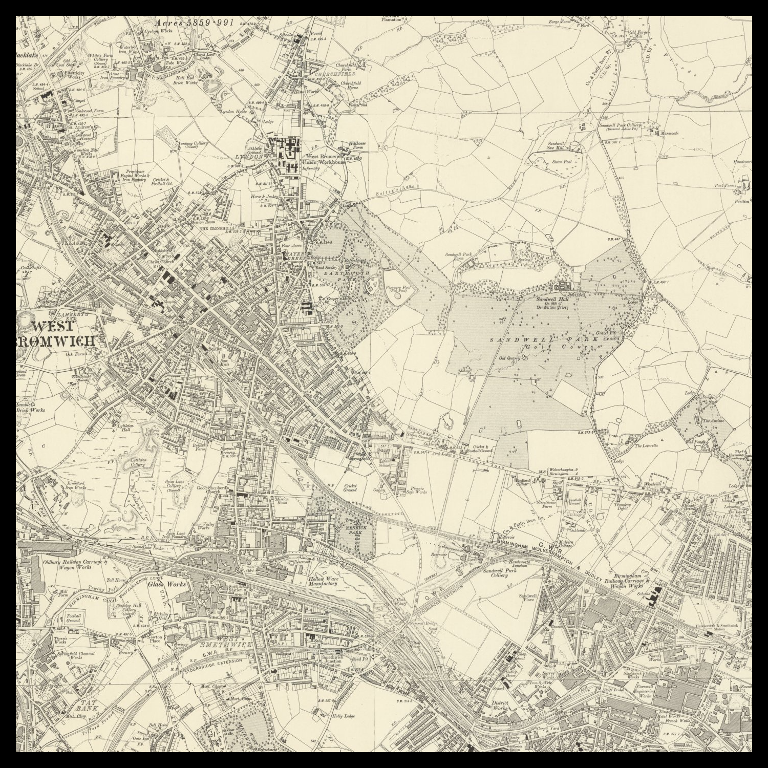 Personalised Old Map of Smethwick – The Unique Maps Co.