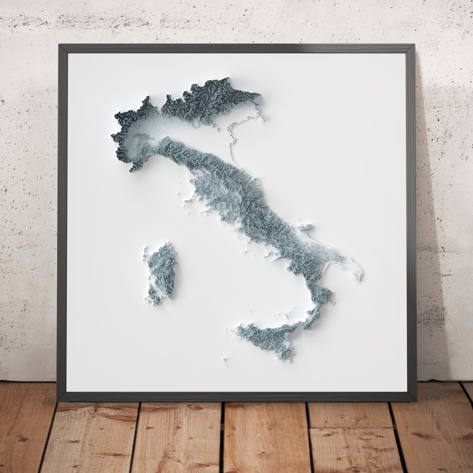 Italy Topographic 3D Relief Map – The Unique Maps Co.