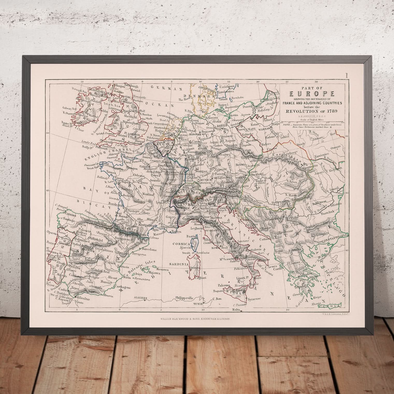 Old Map of Europe Before the French Revolution and Napoleonic Wars, 17 ...