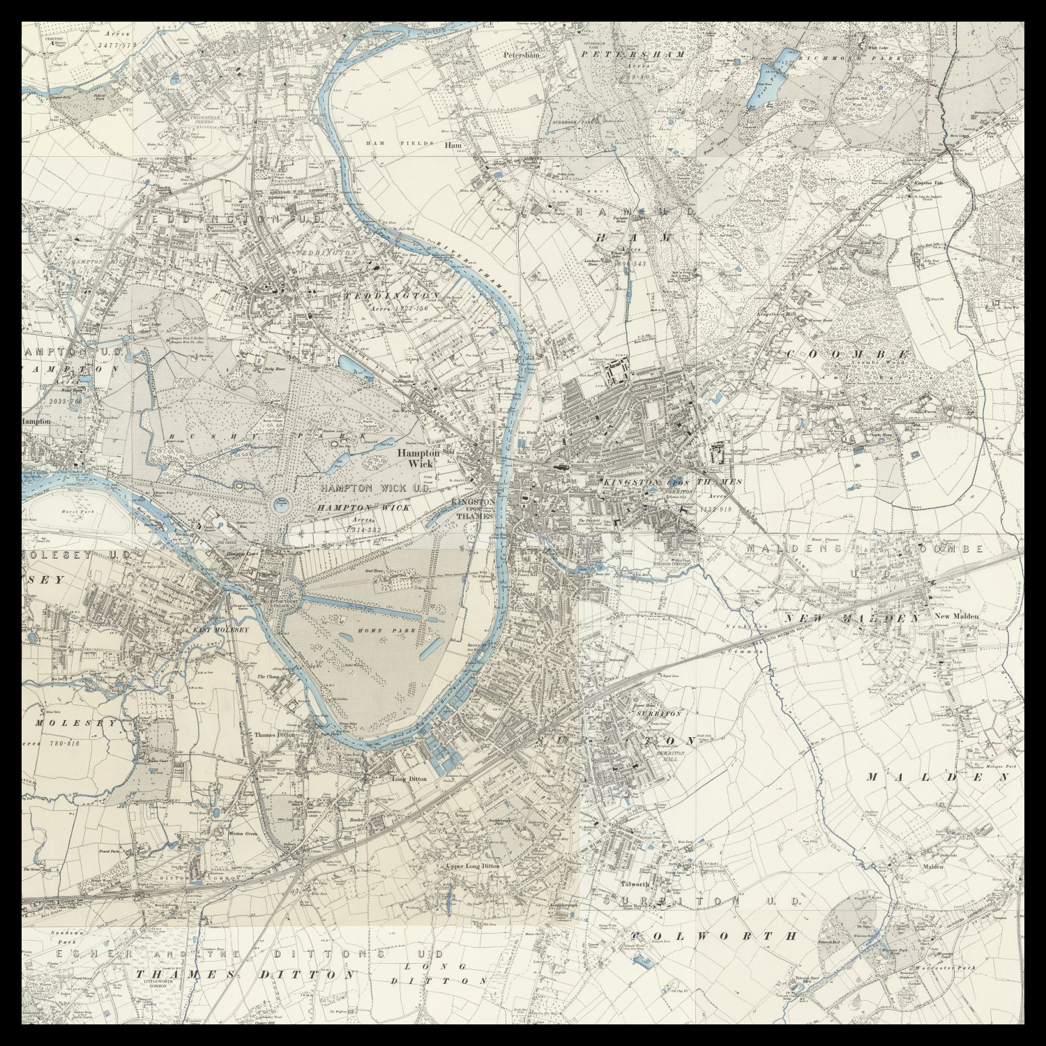 Personalised Old Map of Kingston upon Thames – The Unique Maps Co.
