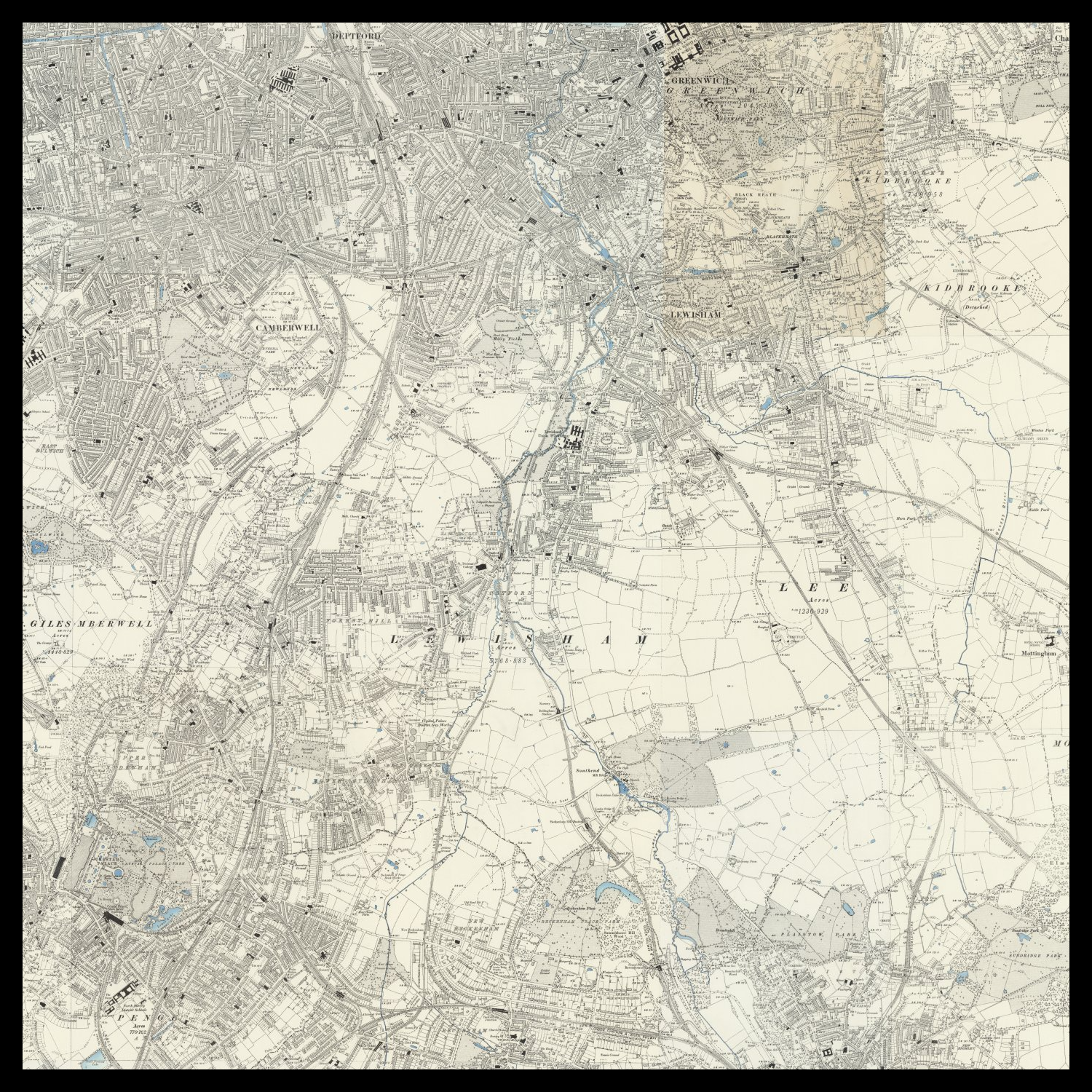 Personalised Old Map of Lewisham – The Unique Maps Co.