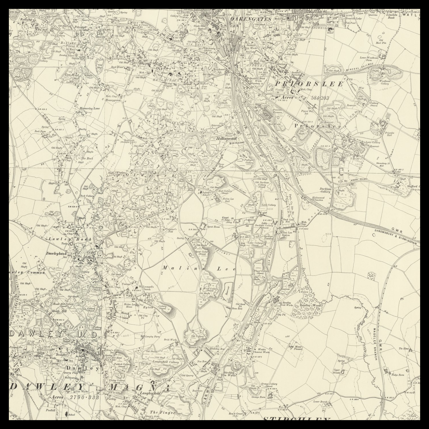 Personalised Old Map of Telford – The Unique Maps Co.