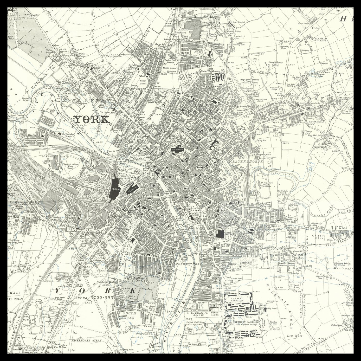 Personalised Old Map of York – The Unique Maps Co.