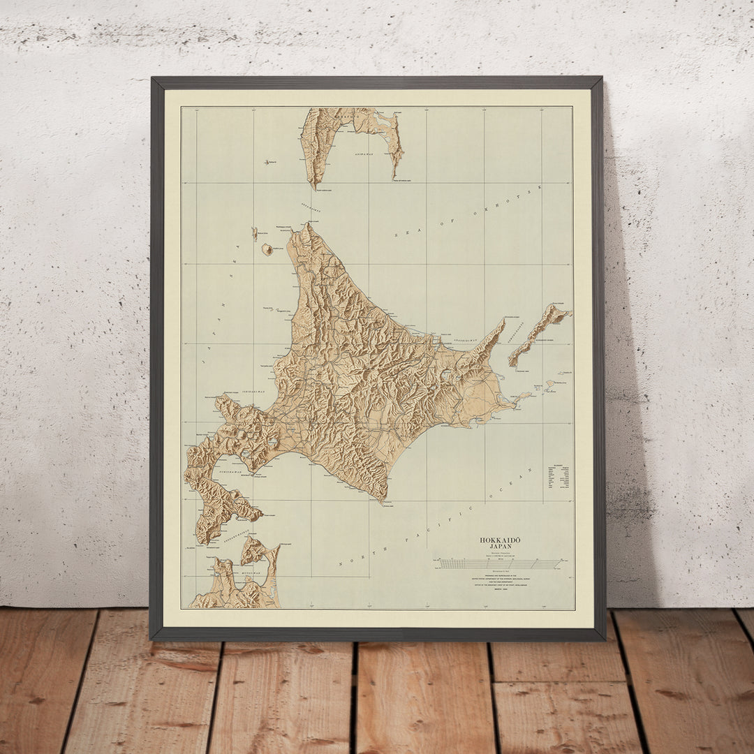 Old Topographic Map of Hokkaido, 1944: US Geological Survey, Sapporo ...