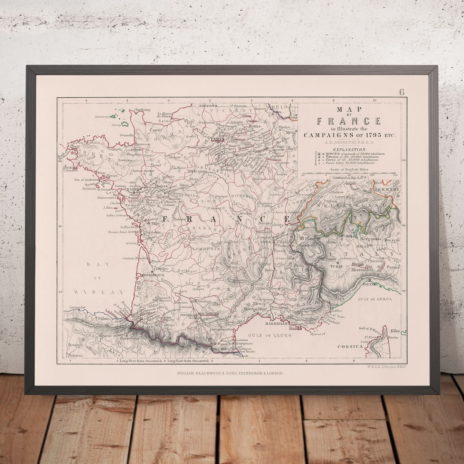 Old Military Map of France and the French Revolutionary War, 1793 – The ...