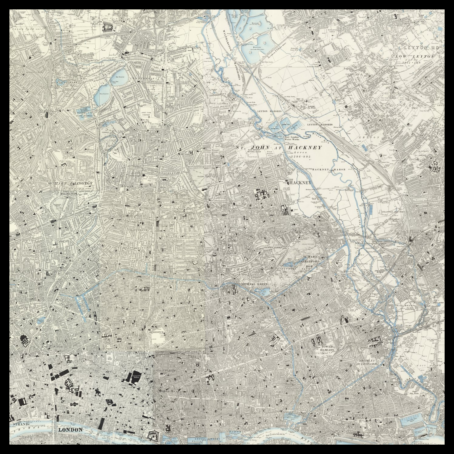 Personalised Old Map of Hackney – The Unique Maps Co.