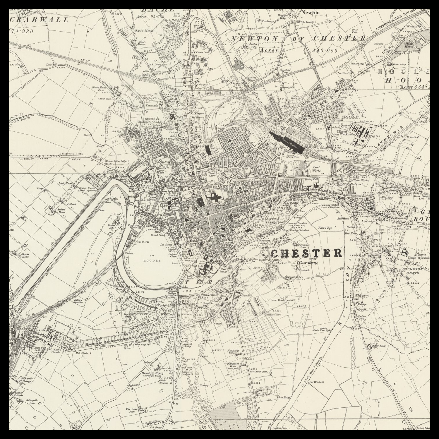 Personalised Old Map of Chester – The Unique Maps Co.