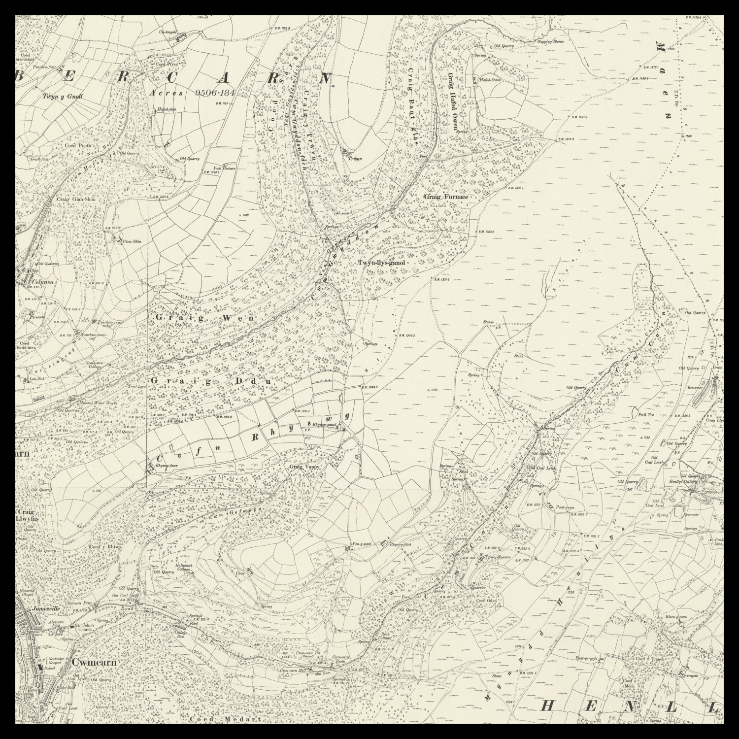 Personalised Old Map of Tredegar – The Unique Maps Co.