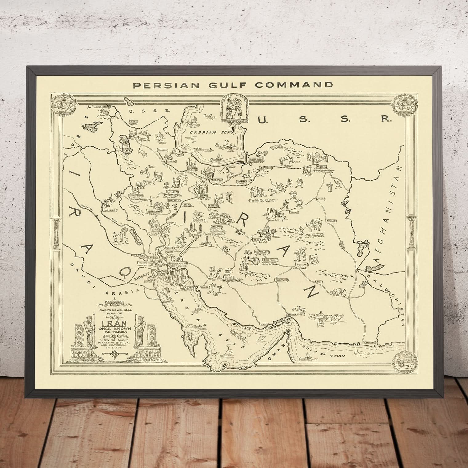 Old WW2 Map of Iran by Persian Gulf Command, 1943: Tehran, Garden of E ...
