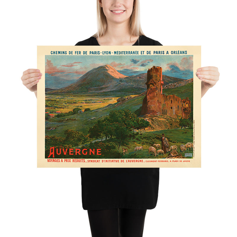 Auvergne Travel Poster: Chemins de Fer by Établissements Minot, 1904 ...
