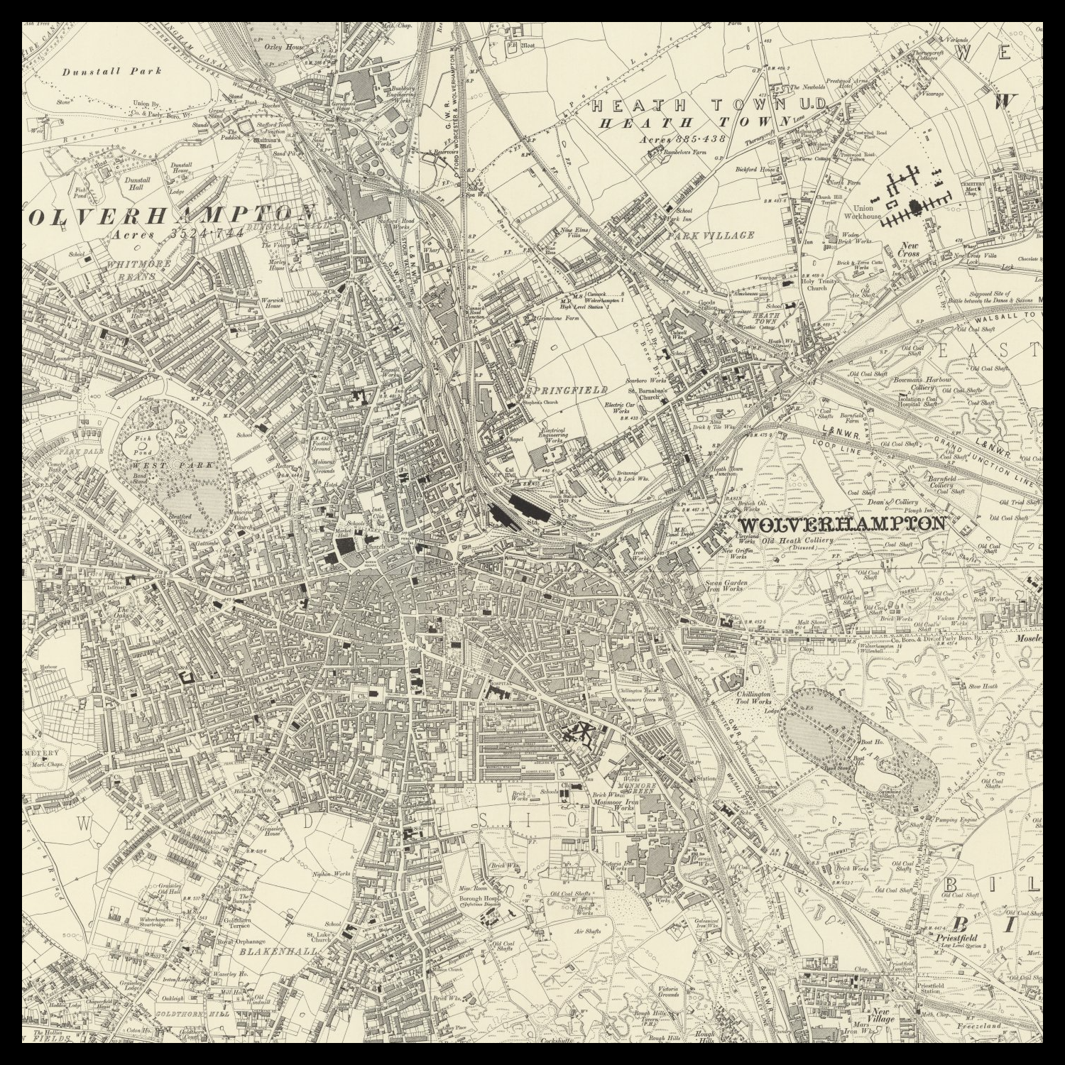 Personalised Old Map of Wolverhampton – The Unique Maps Co.