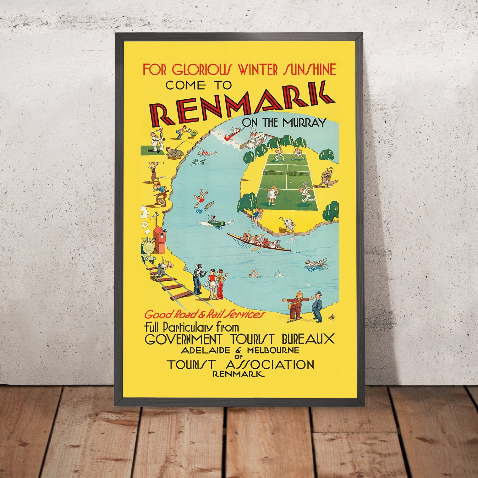 Renmark Travel Poster: For Glorious Winter Sunshine – The Unique Maps Co.