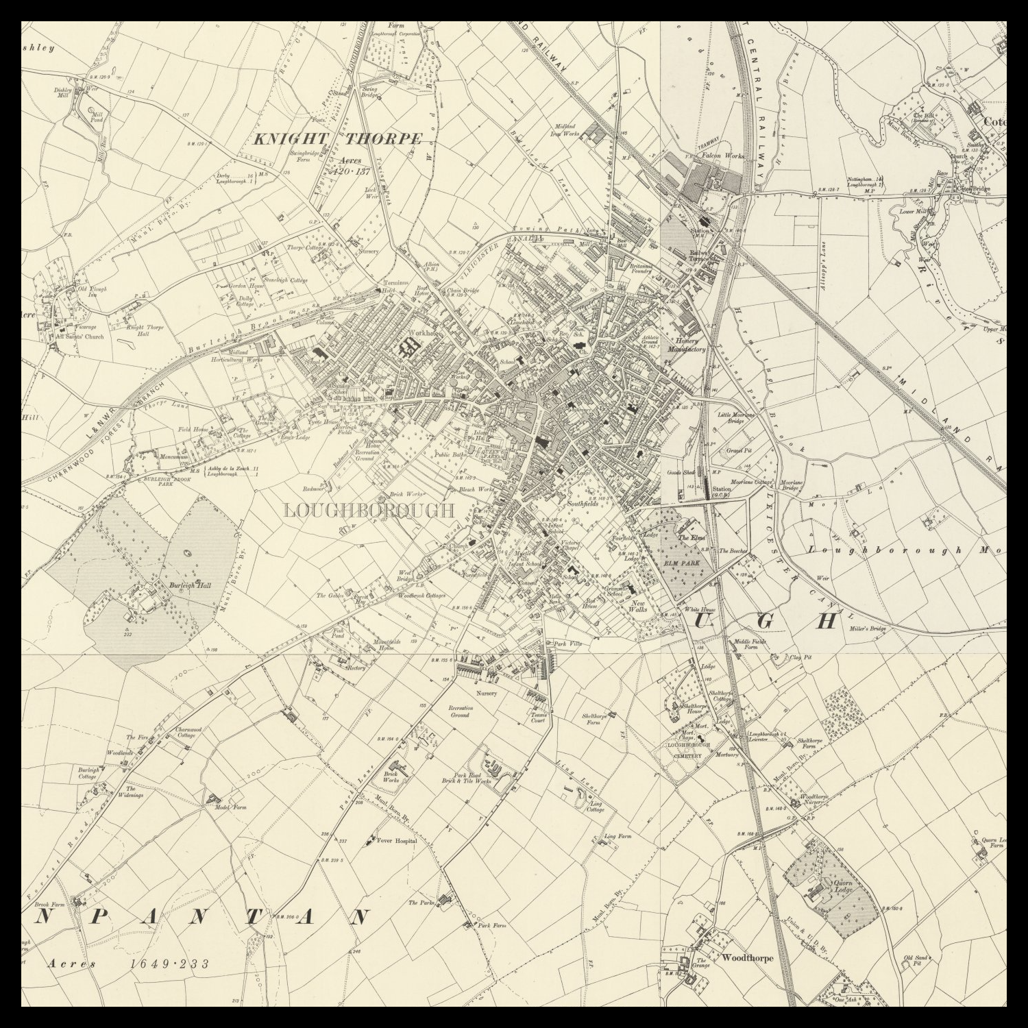 Personalised Old Map of Loughborough – The Unique Maps Co.