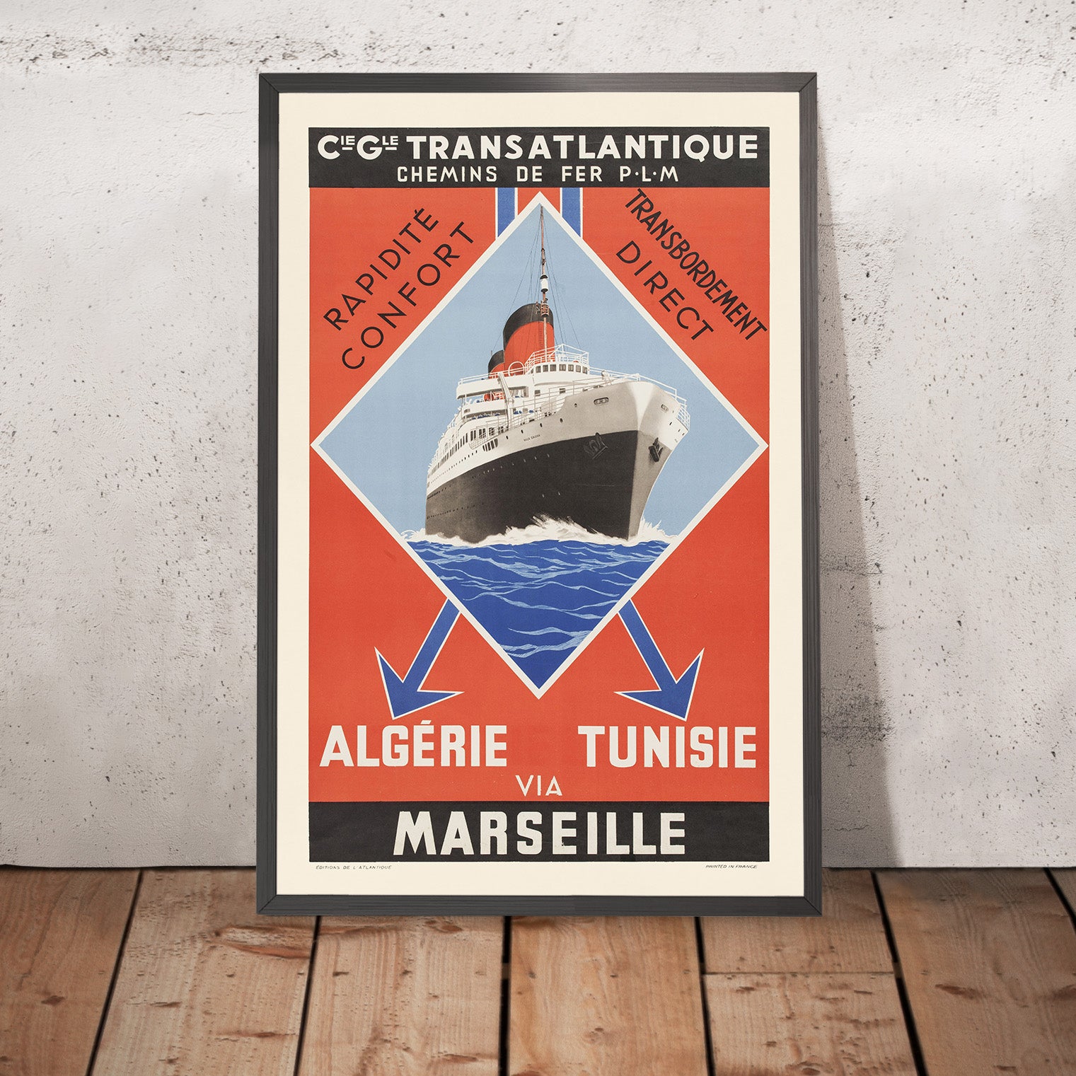 France Travel Poster: Rapidité Confort, Transbordement Direct by Compa ...