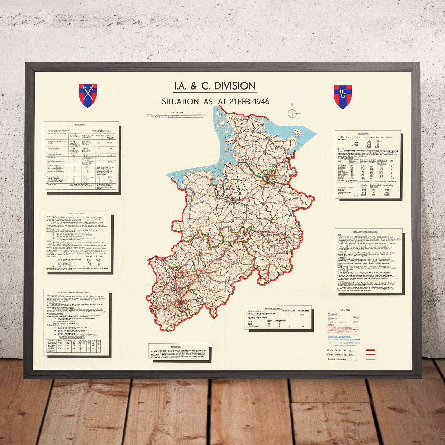 Old Map of Postwar Occupation and Denazification in Germany, 1946 – The ...