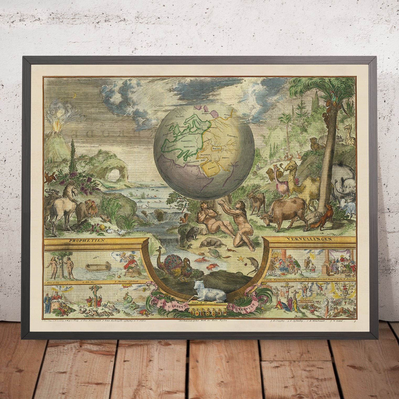 Old Illustration of the Garden of Eden, 1687: Romeyn De Hooghe's Map o ...