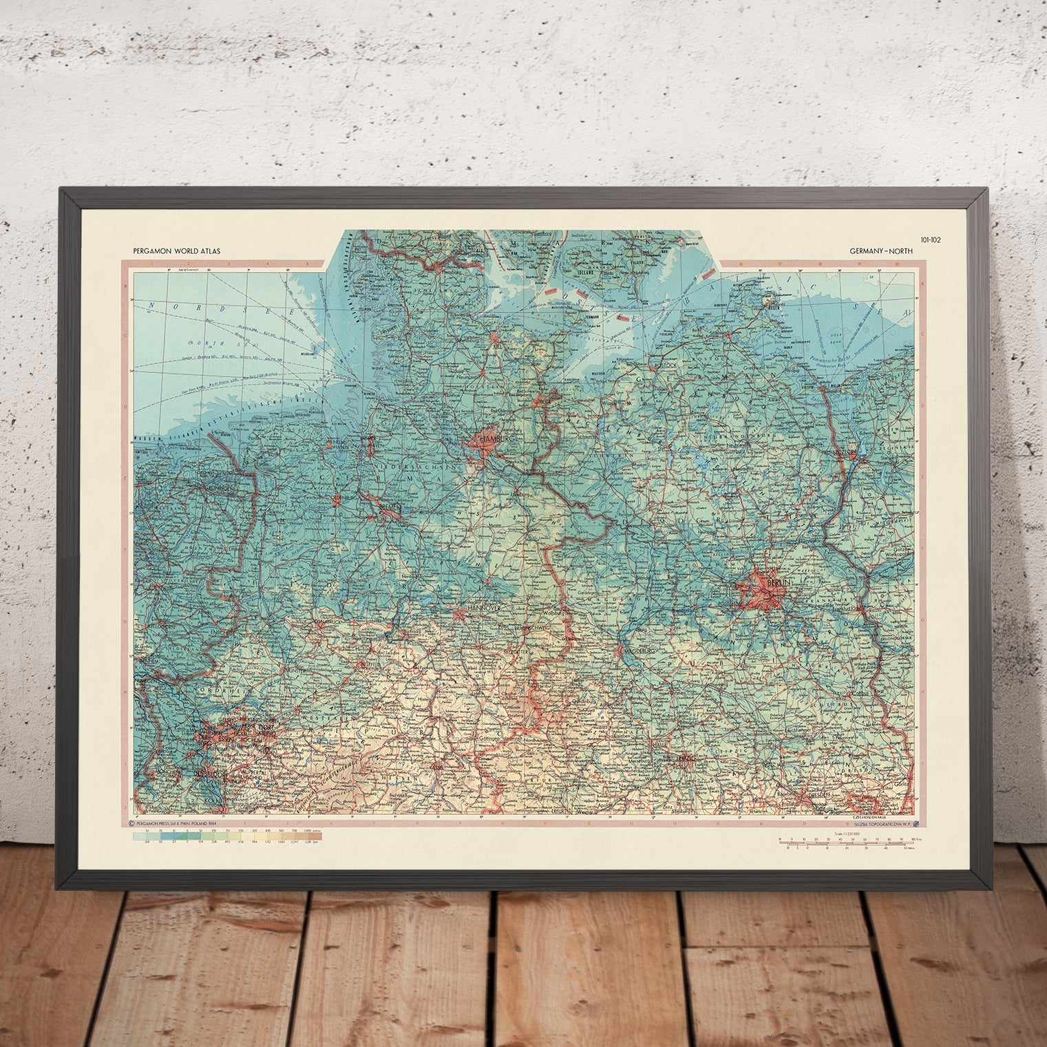 Old Map of Northern Germany, 1967: North Rhine-Westphalia, Schleswig-H ...