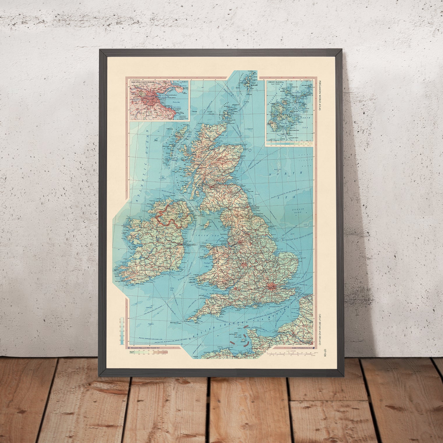 Old Map of Great Britain and Ireland, 1967: London, Glasgow, Edinburgh ...