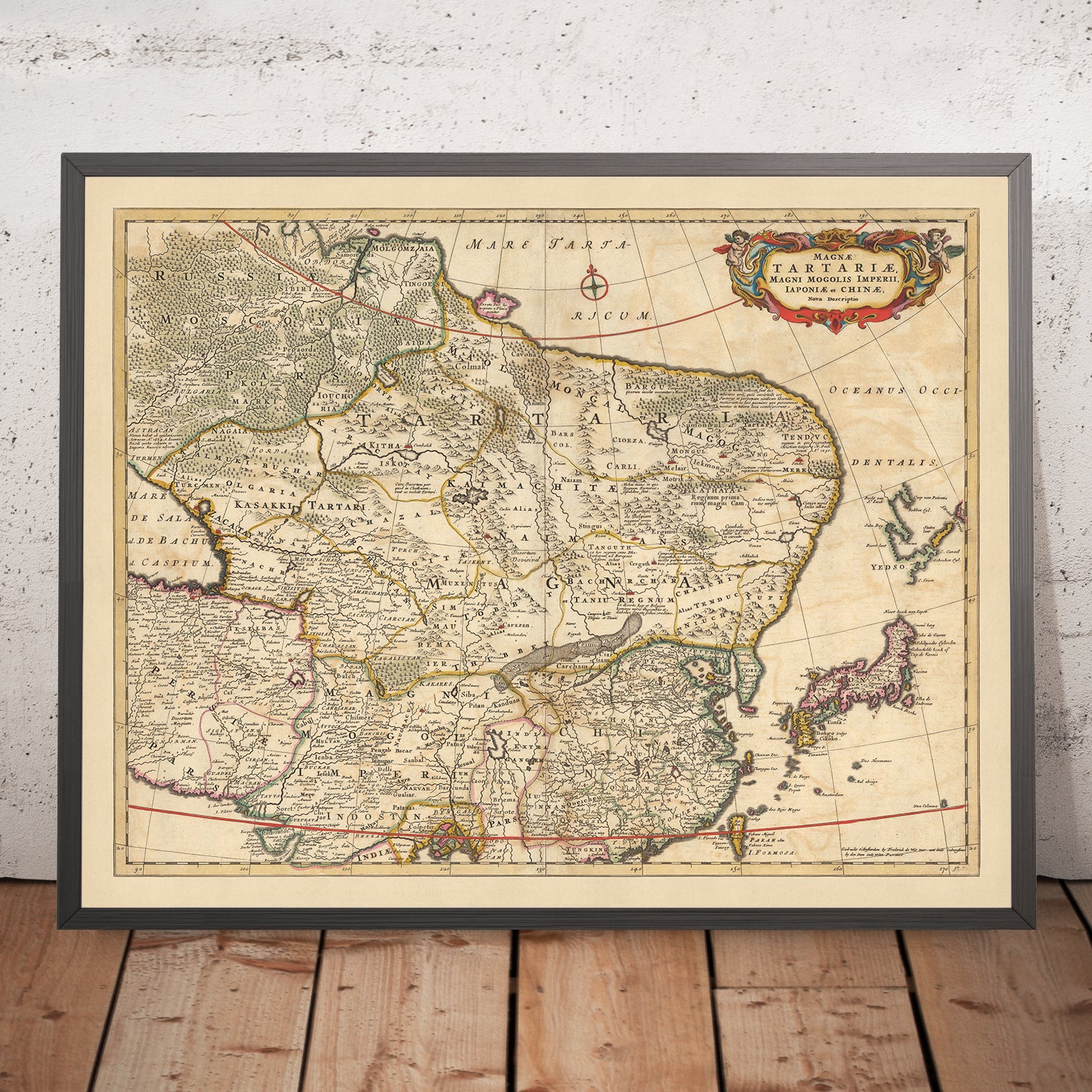 Old Map of Greater Tartary, the Great Mogul's Empire, Japan, and China ...