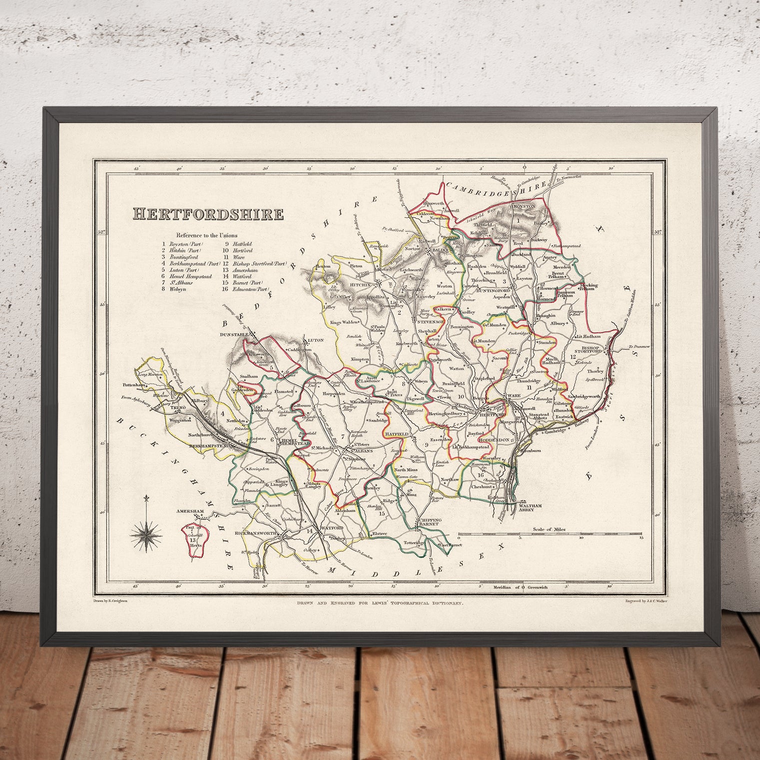 Old Map of Hertfordshire by Samuel Lewis, 1844: St Albans, Watford ...