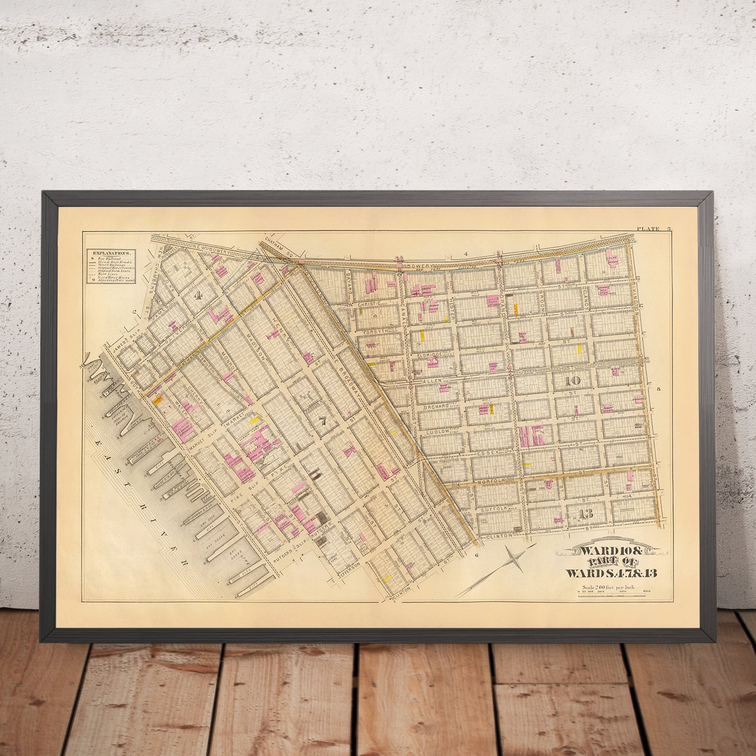 Old Map of Lower East Side, Manhattan by Bromley, 1879: James, Market ...