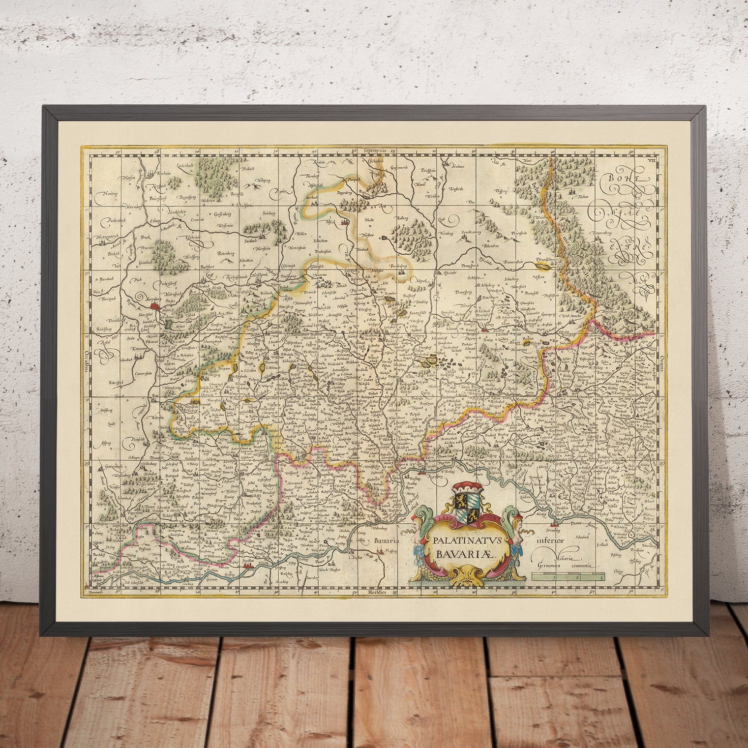 Old Map of Palatinate of Bavaria by Visscher, 1690: Nuremberg, Ingolst ...