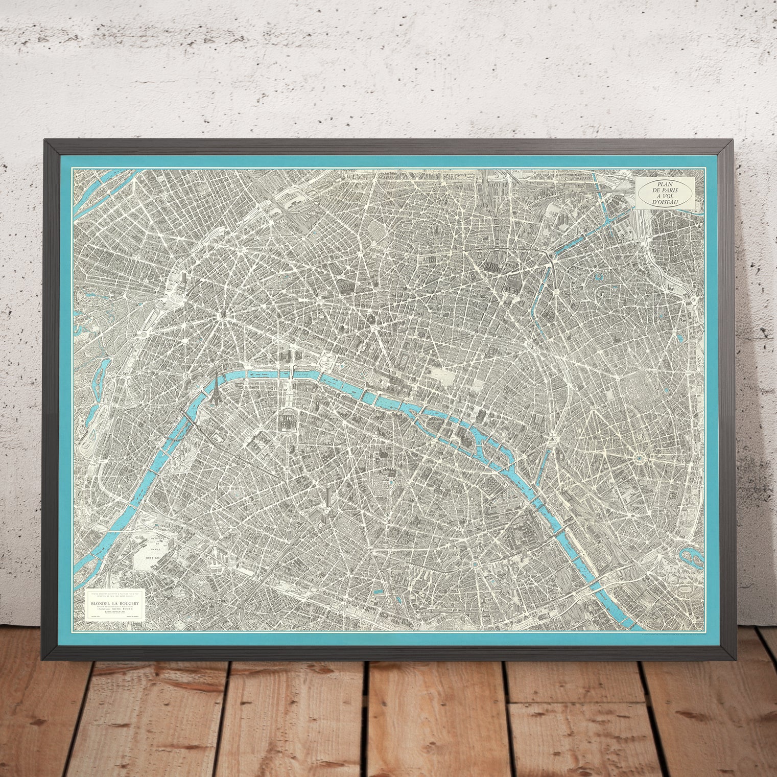 Old Birdseye Map of Paris by Peltier & Chardon, 1974: Eiffel Tower, No ...