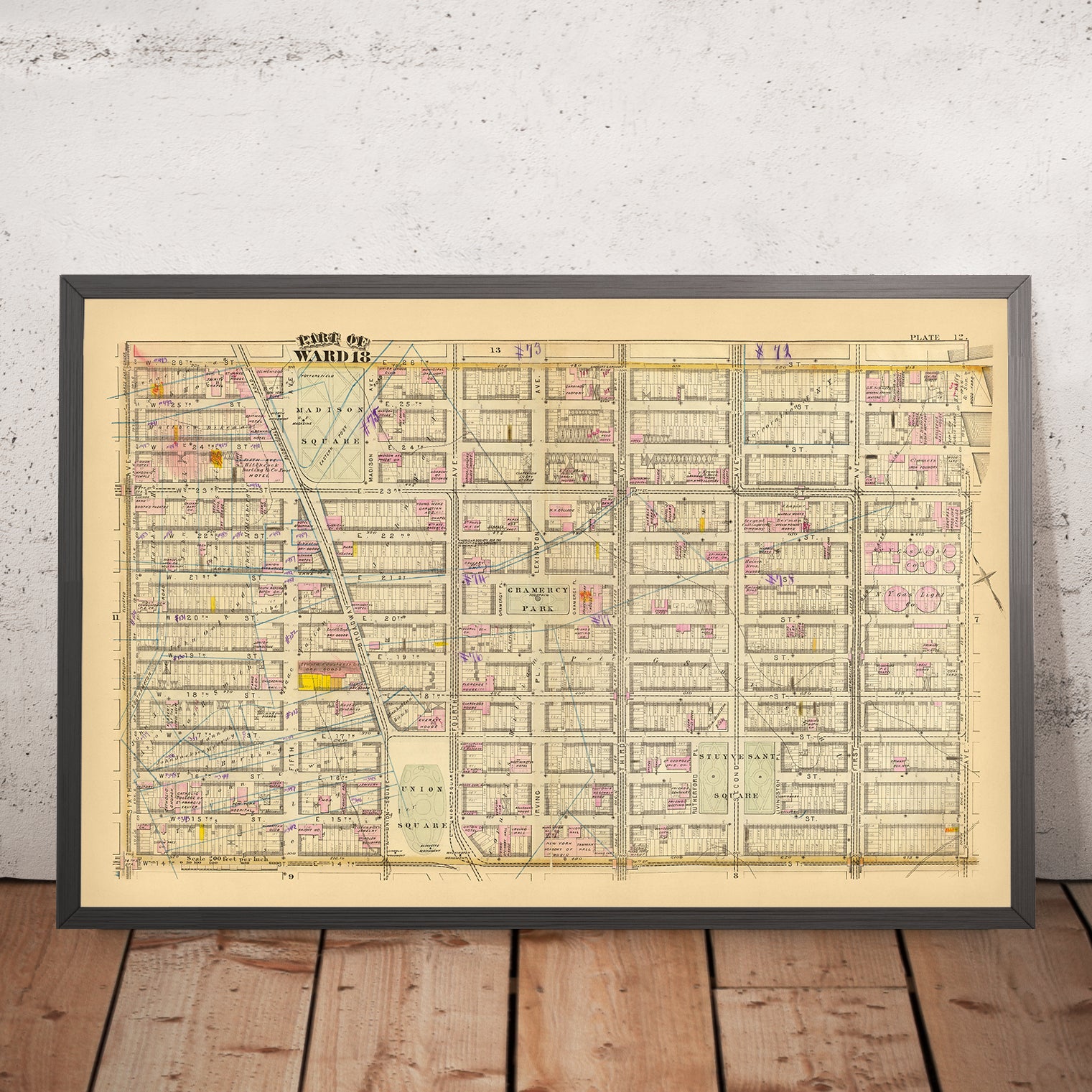 Old Map of New York City's Ward 18 by Bromley, 1879: Madison Square, G ...