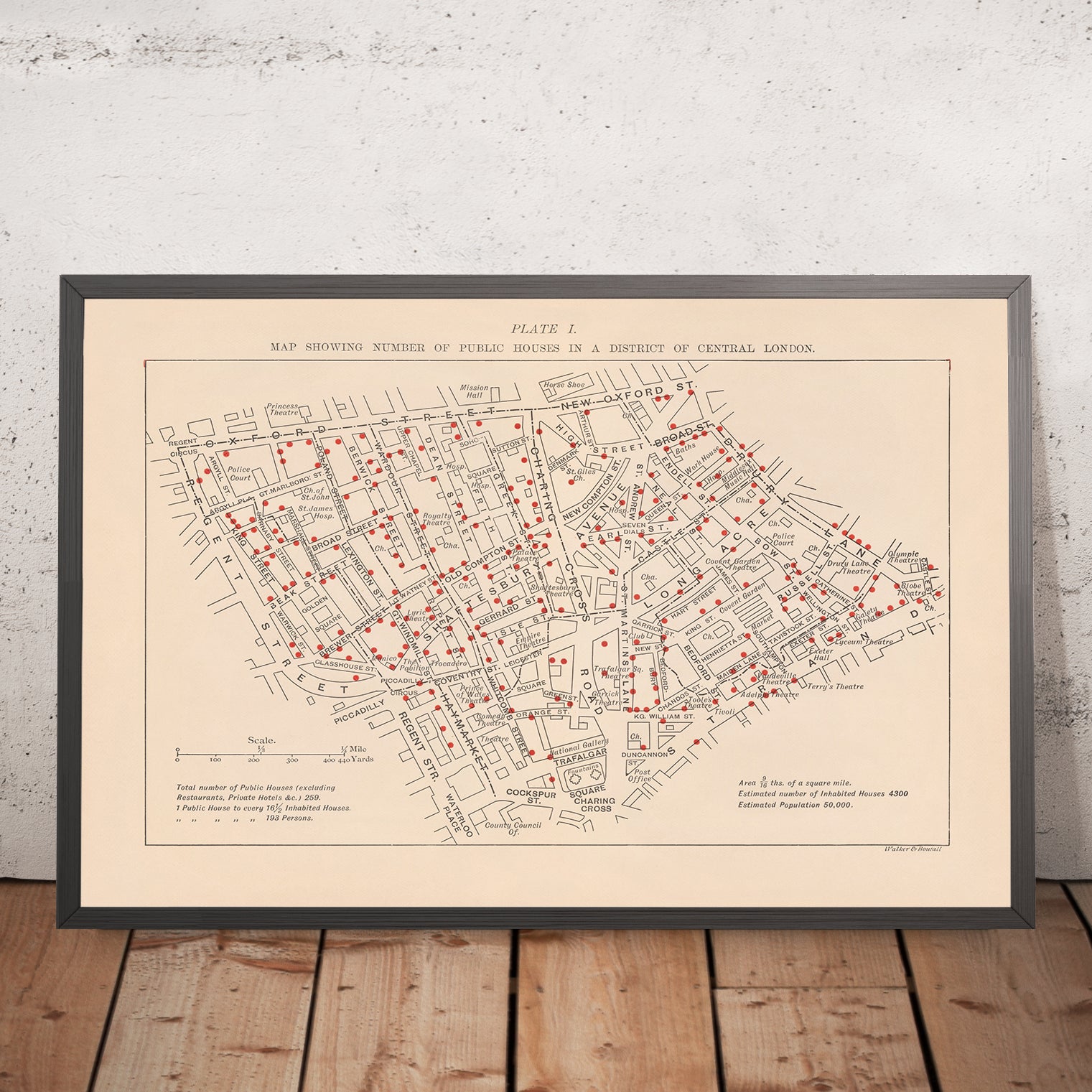 Old London Pub Map, 1889: Victorian Soho, Covent Garden, Seven Dials ...