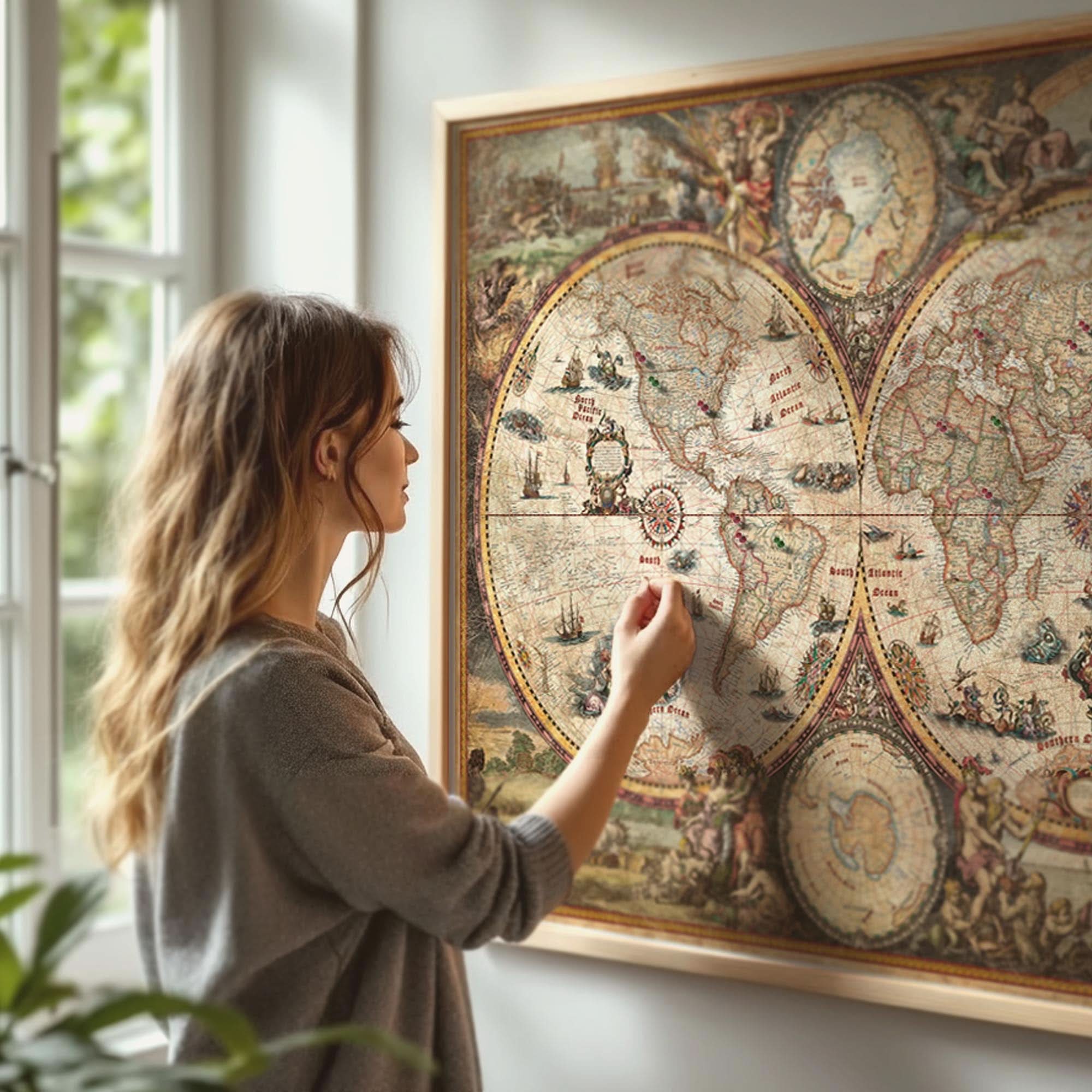 Personalised Push Pin Travel Map: Choose Any World Map – The Unique ...