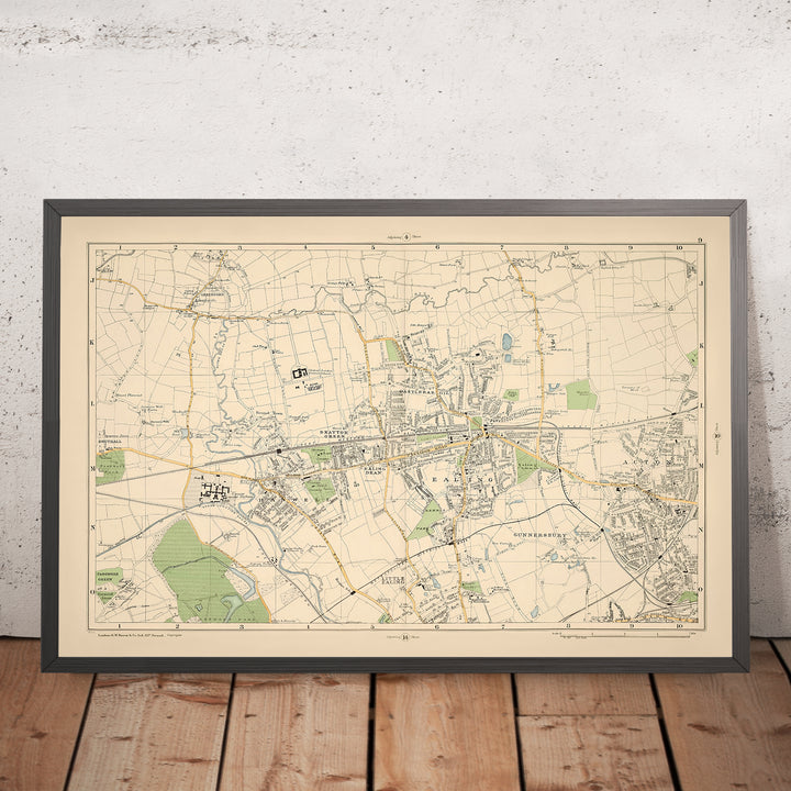 Old Map of West London, 1900: Hanwell, Ealing, Acton, Osterley Park, G ...